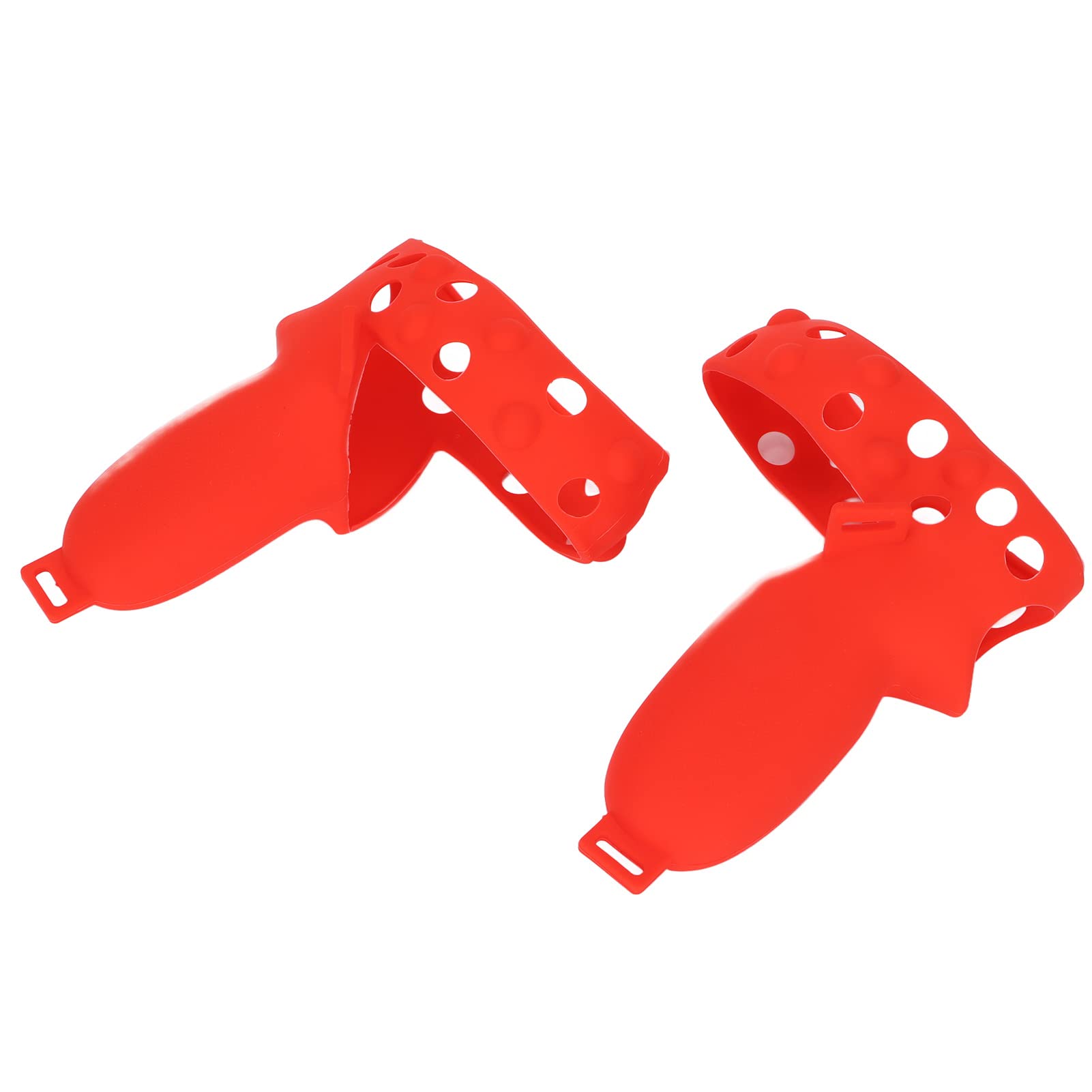 Zyyini VR Controller Grip Cover, Silicone VR Controller Handle Silicone Protective Cover with Adjustable Knuckle Strap,for Oculus Quest 2 Handle Controller(red)