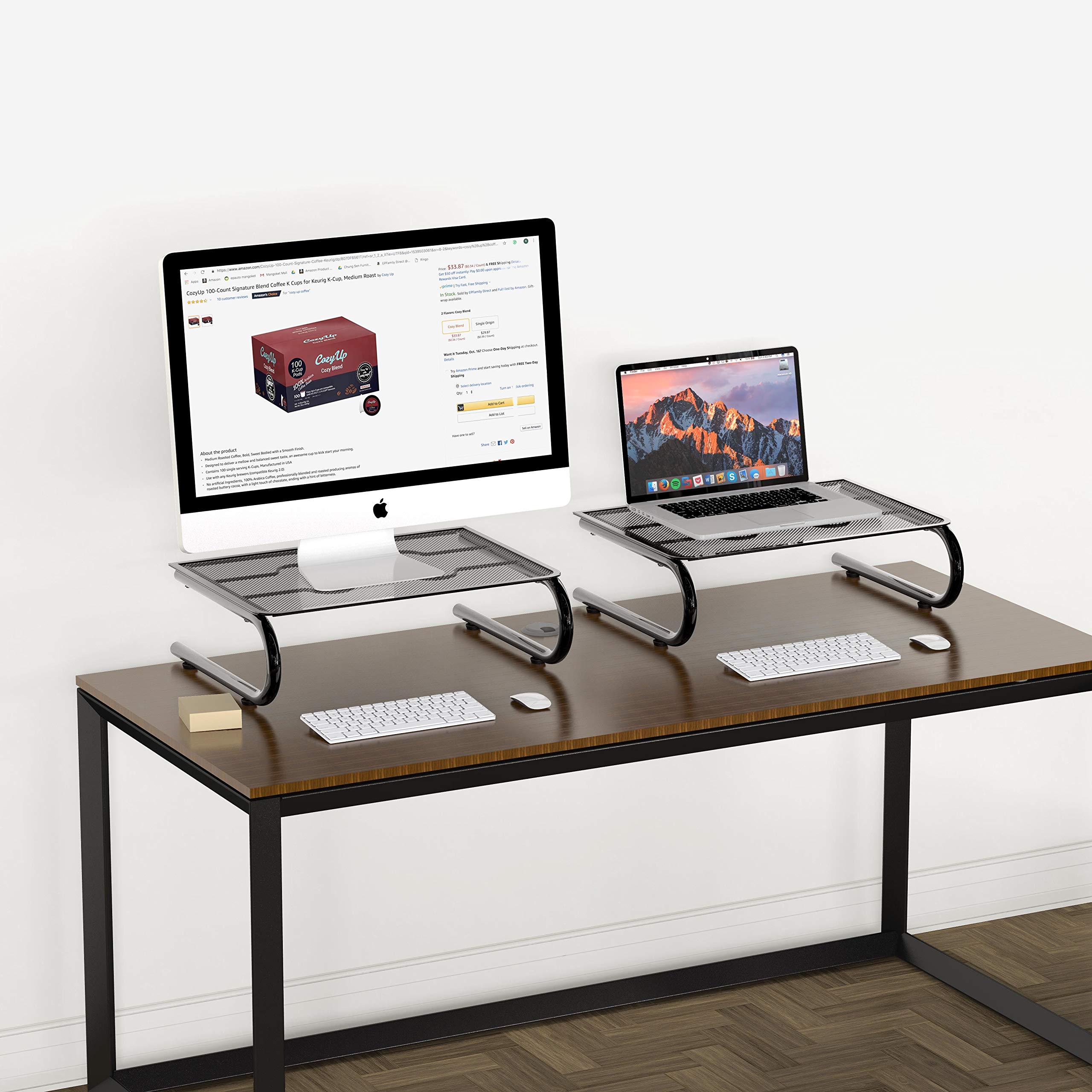 Simple Houseware Mesh Monitor Stand Riser - 2 Pack
