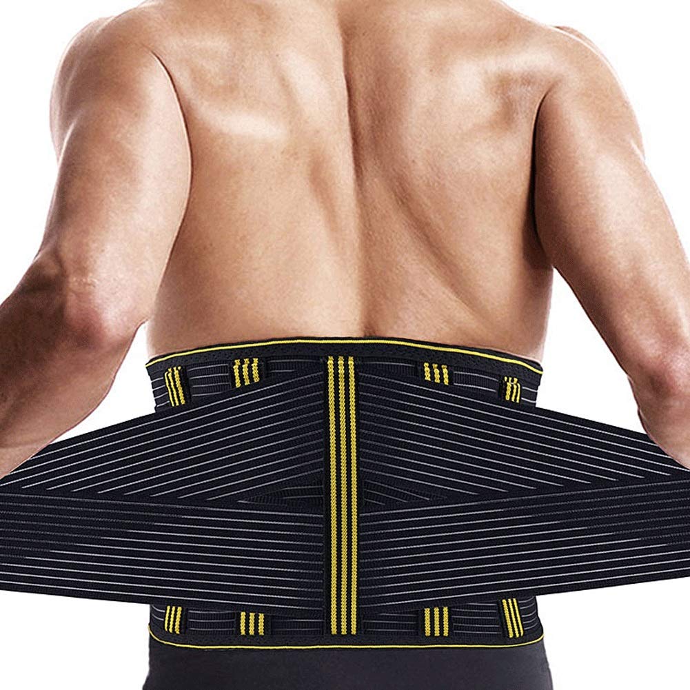 TANGIST Lumbar Support Belt Brace,Dual Adjustable Lower Back Support Belt for Exercise Sports & Work Pain Relief and Injury Prevention (Size : M)