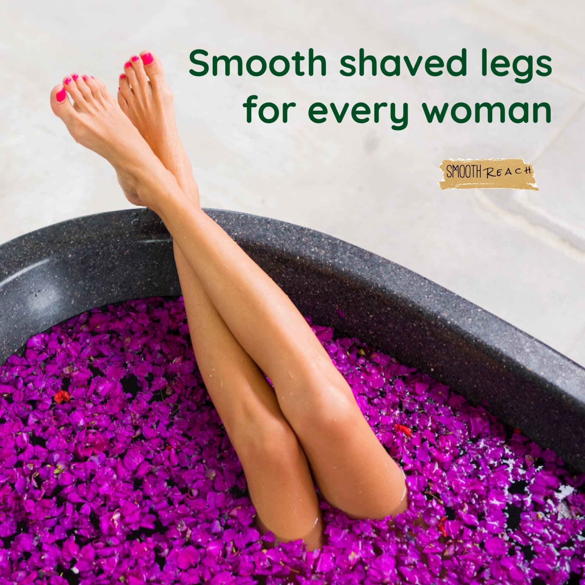 Smooth Reach Long Razor Extension Handle - Leg Hair Removal for Women β Razor Extender For Pregnant Women, Limited Mobility Shaving Tool - Back Shavers for Men - Works On All Blade Razors