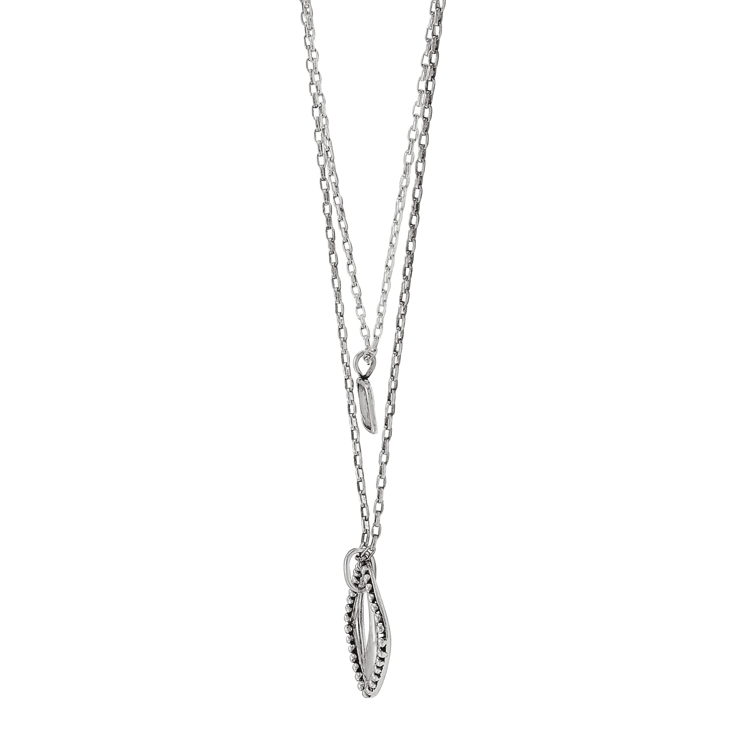 Silpada 'Studded Layers' Pendant Necklace in Sterling Silver, 18" + 2"