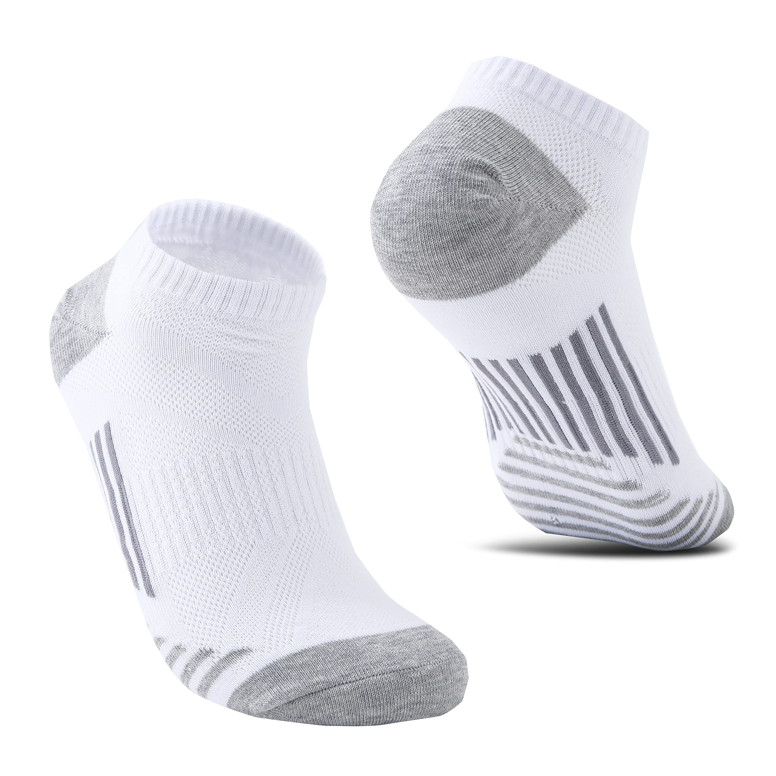 TOUNRIS Men's Athletic Socks Cushion Ankle Socks for Men Sport Low Cut Socks for Man (White)