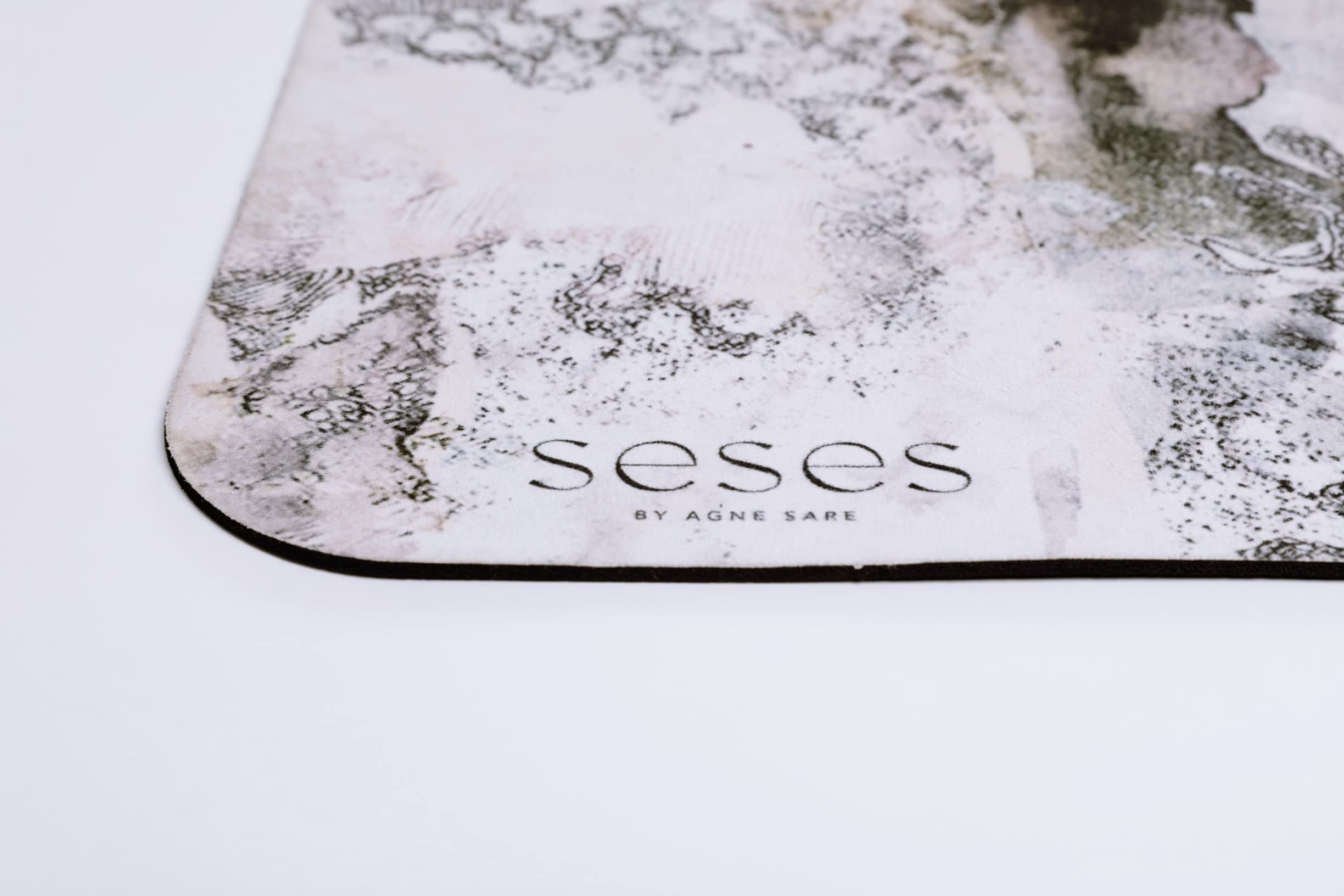 SESES Flow Like Water Vegan Suede Yoga Exercise Mat. Free Handmade Macrame Strap