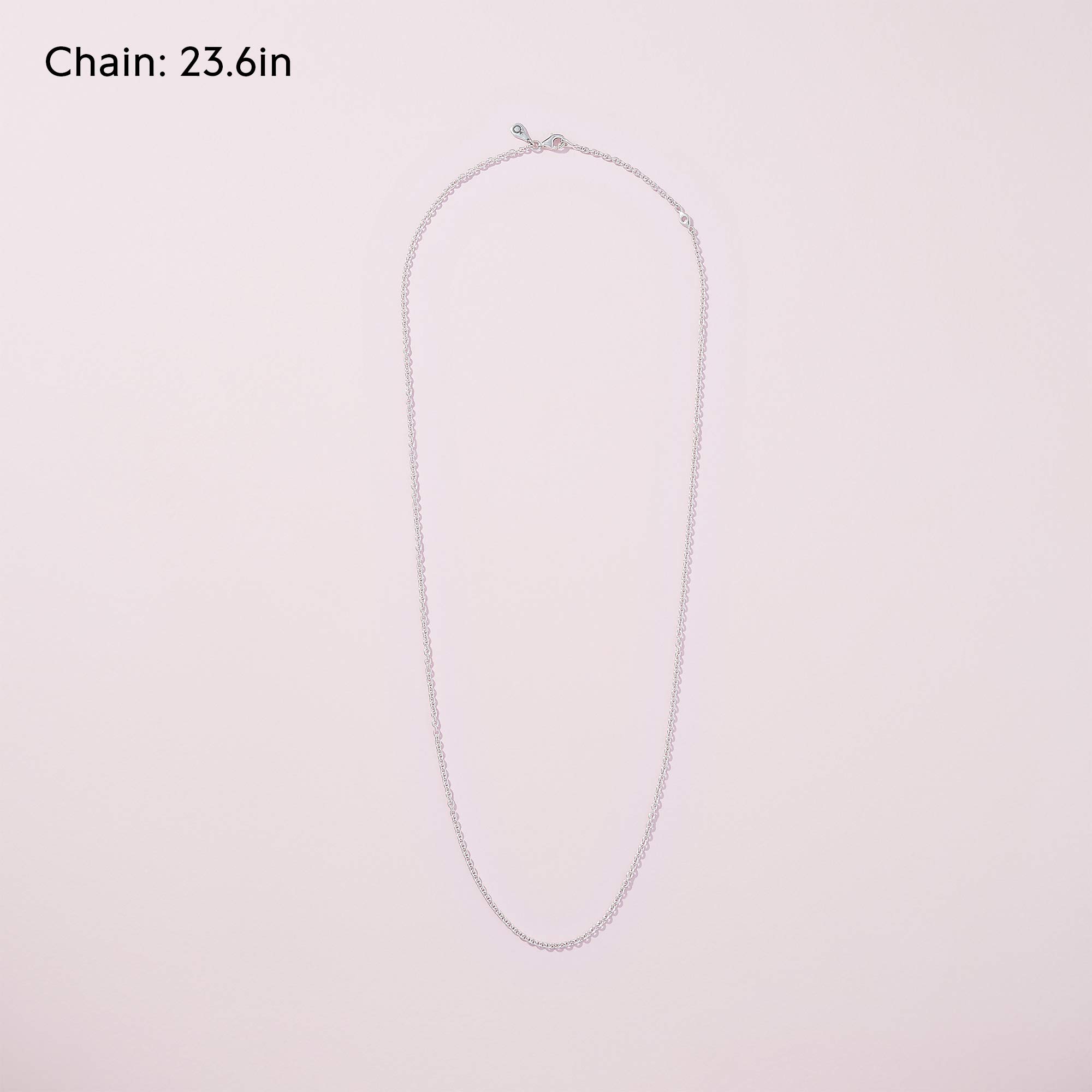 Pandora Cable Chain Necklace- Classic Chain Necklace with Lobster Clasp - Great Gift for Women - Sterling Silver Adjustable Necklace - 23.6"