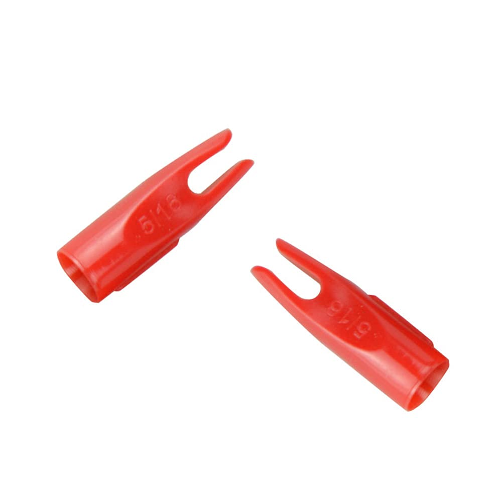 ZZYB 50pcs Archery Plastic Arrow Nocks 5/16" Plasticnock Arrow Tails Replacement Nock Outwear Arrow Tails Archery Arrow Shaft End Accessories (Red)