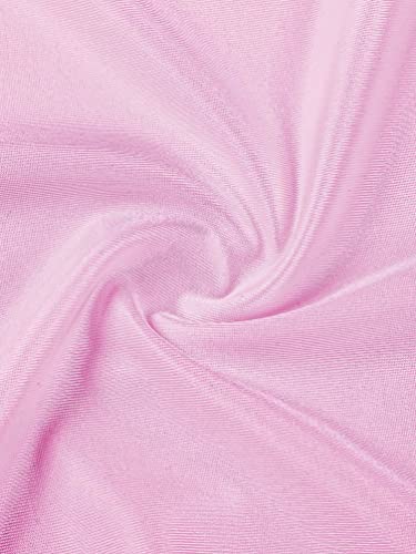 YiZYiF Women's 70D Oil Glossy Thong Bodysuit Short Sleeve High Cut Leg Thong Backless Leotards Pink Medium