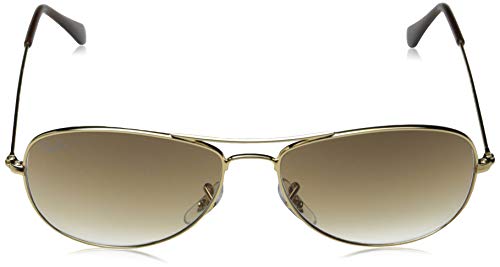 Ray-Ban Men's RB3362 Cockpit Aviator Sunglasses, Gold/Clear Gradient Brown, 59 mm + 1