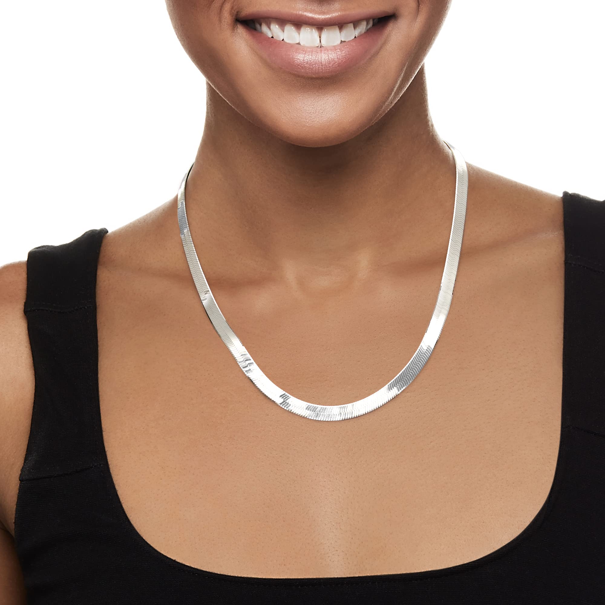 Ross-Simons Italian 6mm Herringbone Chain Necklace