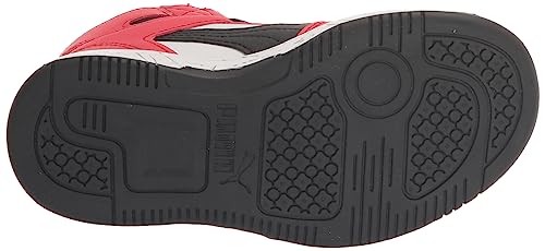 PUMA Rebound Layup Synthetic Leather Scratch Hook and Loop (Little Kid) Puma White/Puma Black/for All Time Red 1.5 Little Kid M
