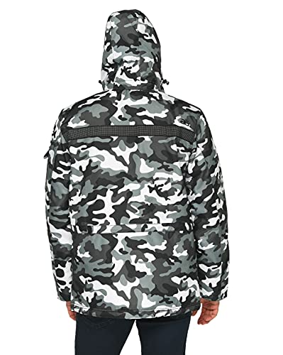 SkiGear Men's Performance Tundra Jacket With Added Visibility, A6 Camo Black, Medium