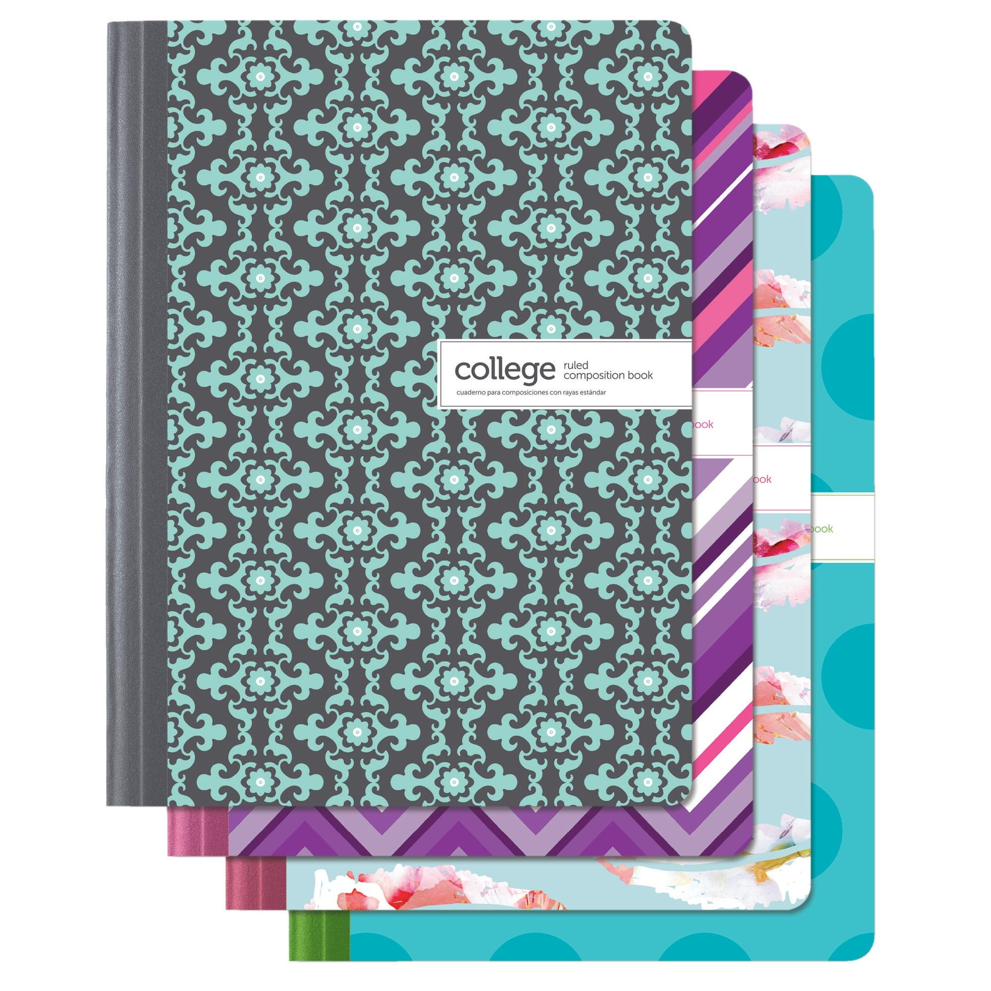 Office Depot® Brand Fashion Composition Notebook, 7 1/2" x 9 3/4", 1 Subject, College Ruled, 80 Sheets, Assorted Designs (No Design Choice)