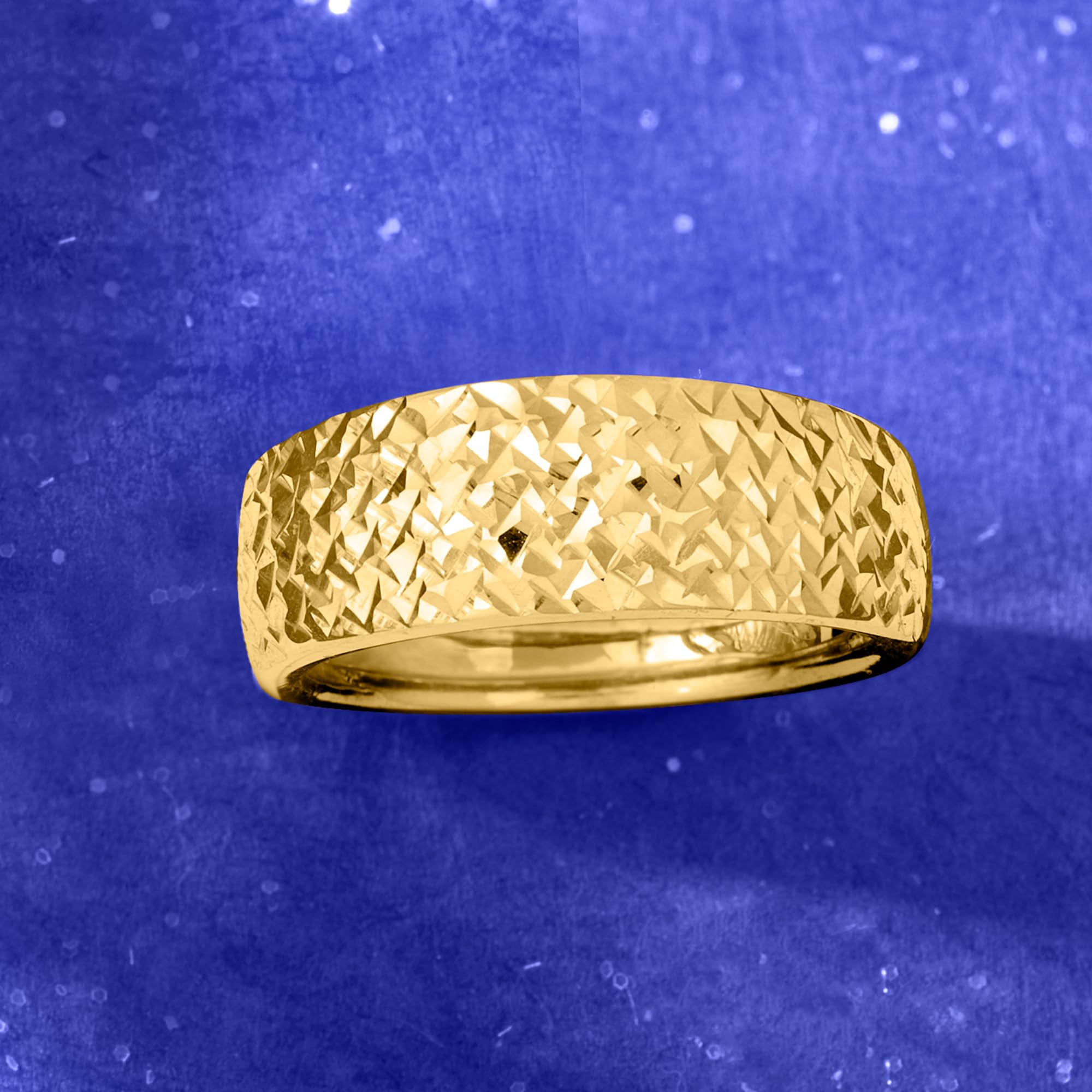 Ross-Simons Italian 14kt Yellow Gold Textured and Polished Ring. Size 7