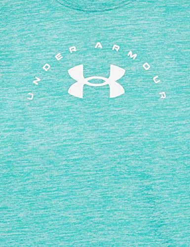 Under Armour Girls' Tech Twist Arch Big Logo Short-Sleeve Crew Neck T-Shirt, Neptune (369)/White, Youth Medium
