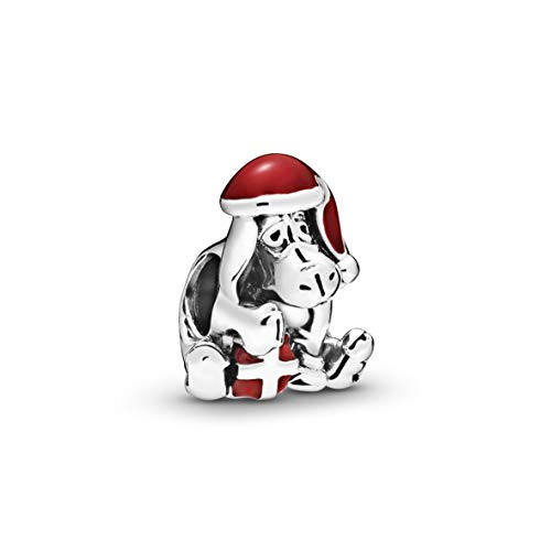 Pandora Disney Eeyore sterling silver charm with red enamel