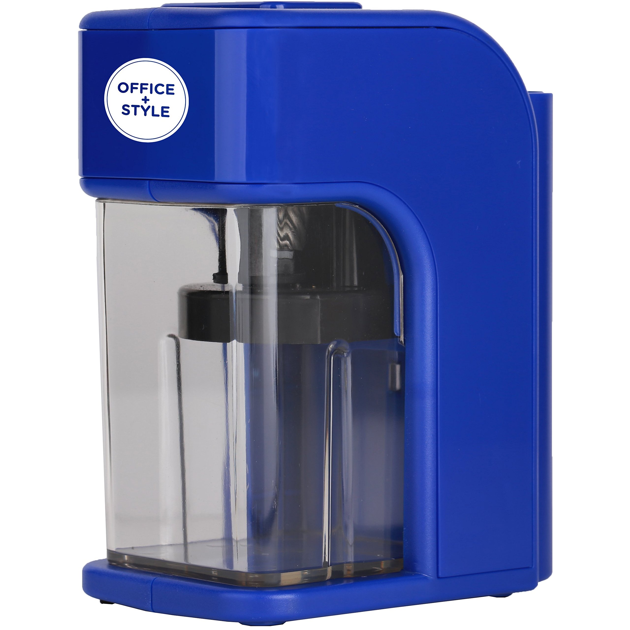 Office Style Electronic Pencil Sharpener with Auto Stop Safety Feature & Large Pencil Holder for Home, Office or Classroom - Blue - by Office + Style (A2SHARPENERBLUE)