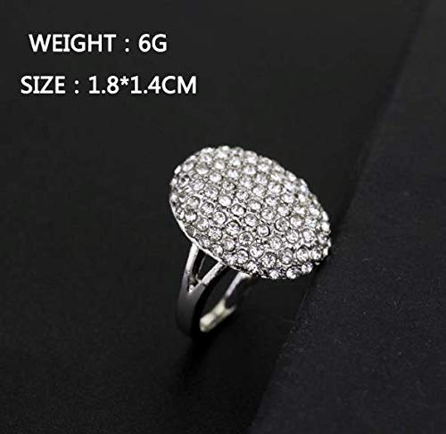 XCFS Vampire Merchandise Bella's Full drill Sparkling White Crystsal Band Ring Silver Plated Bella Cubic Zirconia Souvenir Daylight Rings,Size 6-10