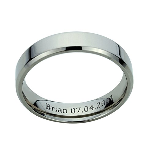 Prime Pristine Free Engraving Personalized Stainless Steel Wedding Band Ring 6MM Celtic Knot Engraved Ring SZ:9