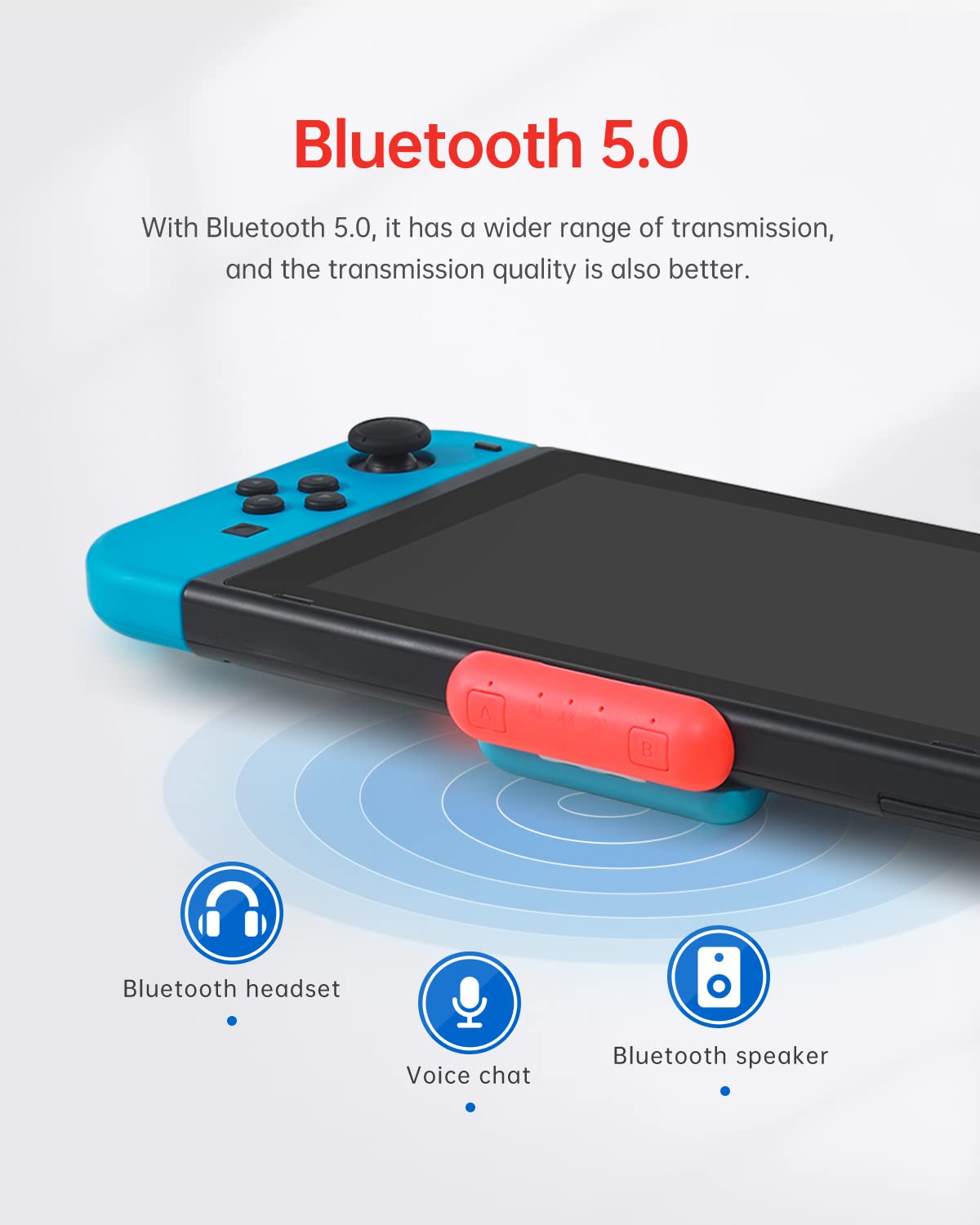 TXLBTTL Bluetooth Adapter Transmitter, Receiver for Switch/Oculus Quest 2, USB-C, Built-in Digital Mic APTX, Low Latency, Voice Chat
