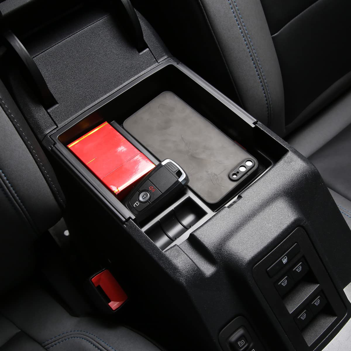 YIKUN Central Armrest Storage Box for Ford Bronco 2021 2022 Accessories Secondary Storage Center Console Tray Organizer