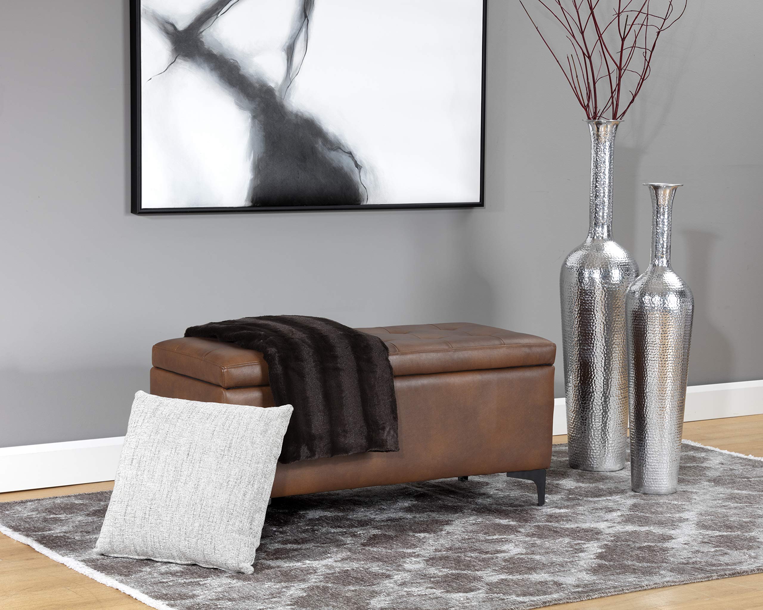 Sunpan Teegan Bench - Bravo Cognac