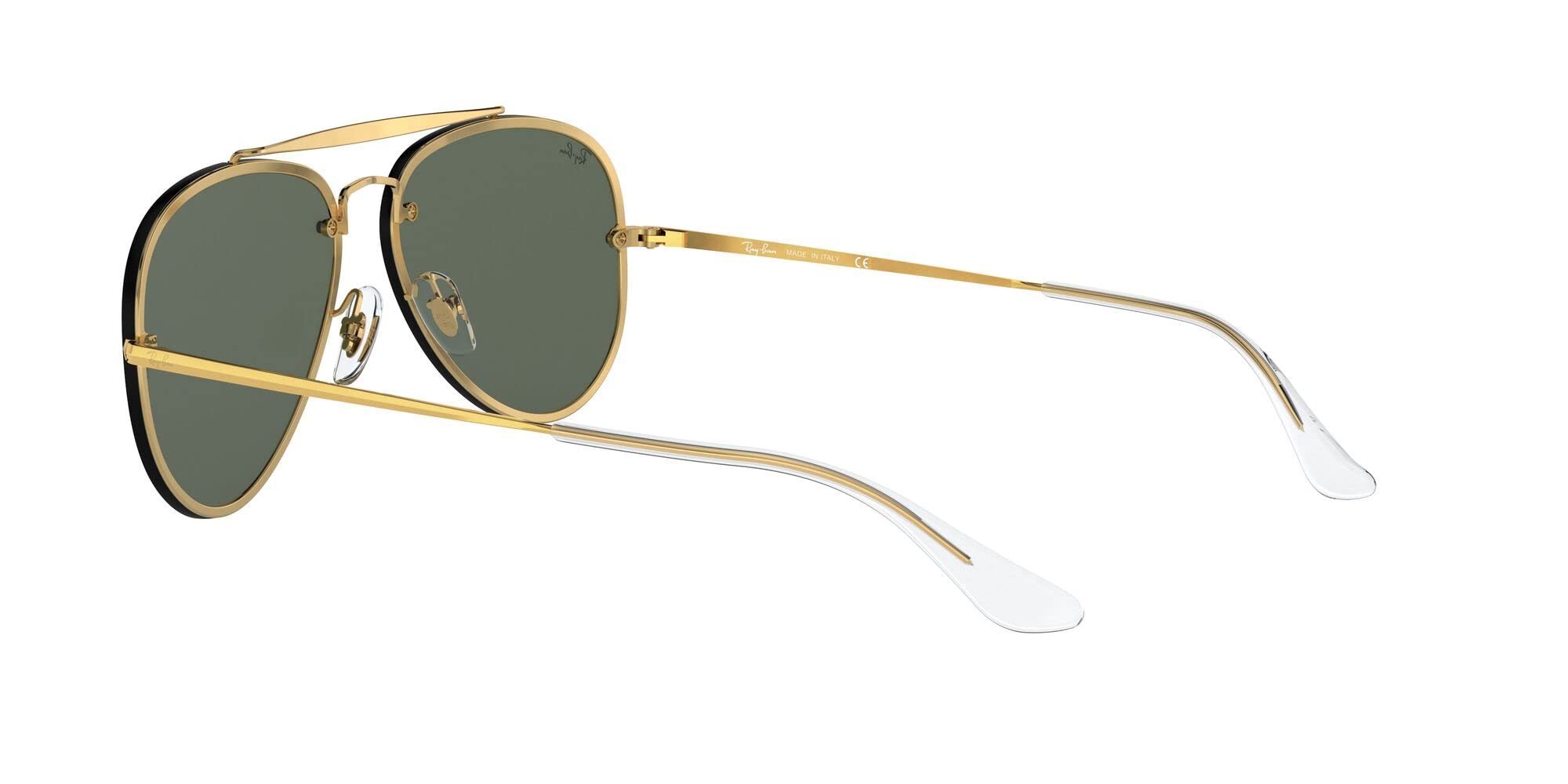 Ray-Ban RB3584N Blaze Aviator Sunglasses, Gold/Dark Green, 58 mm