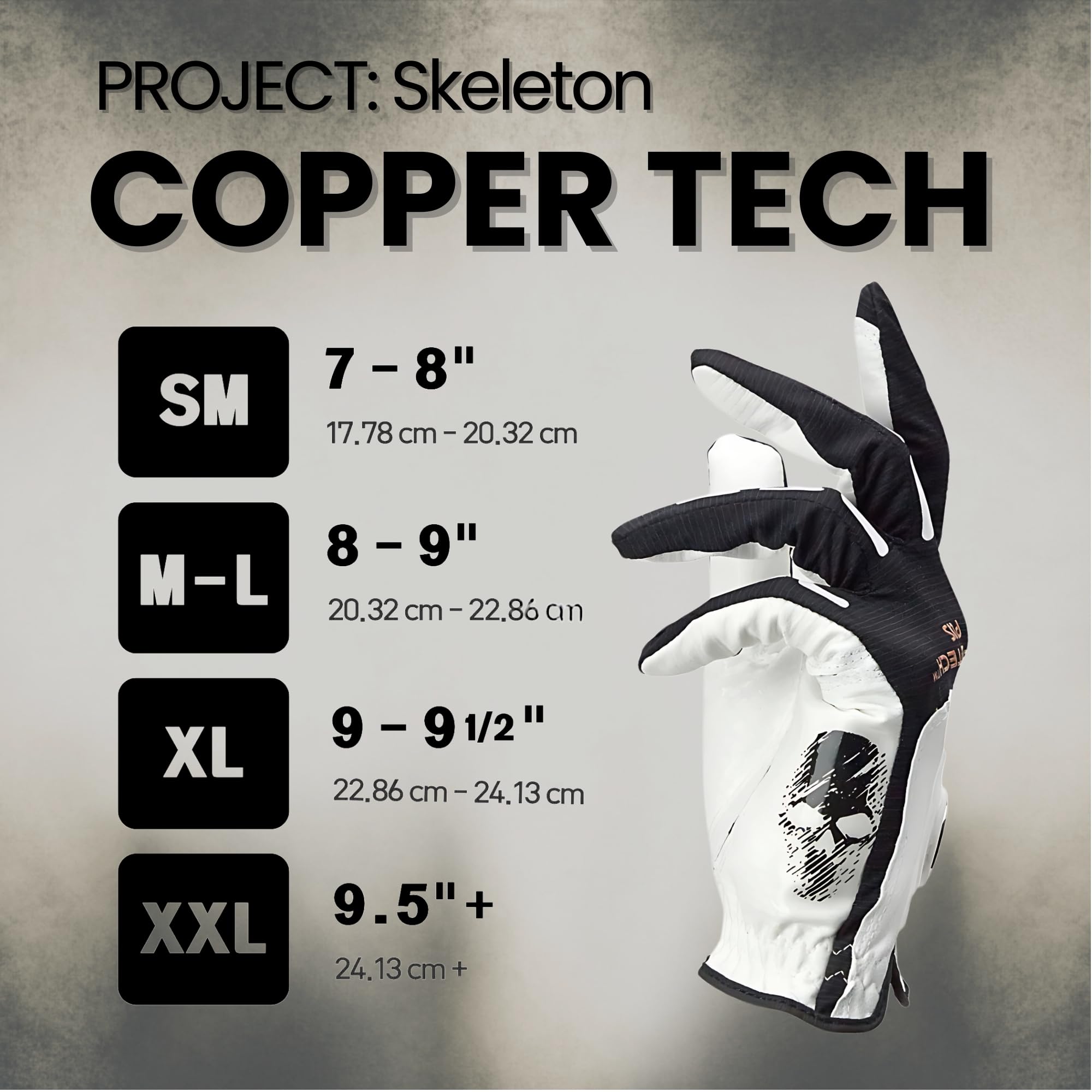 XEIRPRO Copper Tech Men's Golf Gloves - Skeleton Pattern with Ball Marker β Perfect for Summer - Copper Infused Mens Golf Gloves (Green/Black, XL, Left)