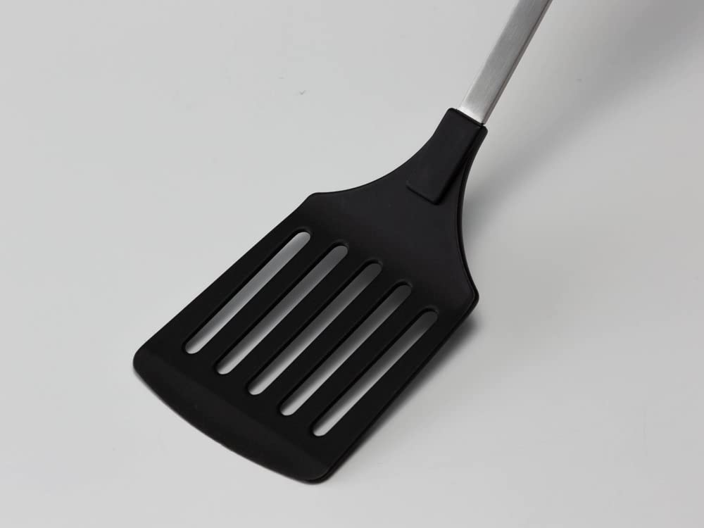 Snow Peak's Nylon Turner, CS-216, Stainless Steel, Nylon, Bamboo, Made in Japan, Lifetime Product Guarantee, Cooking Utensil, One Size