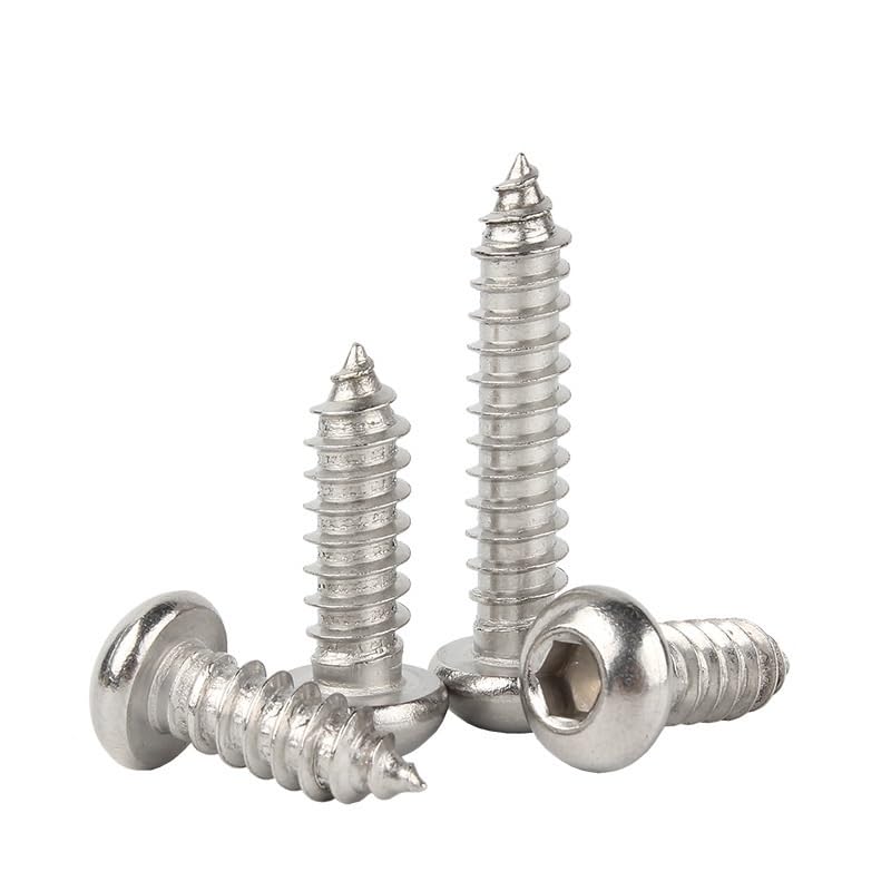 RAKTDA Hexagon Socket Screws 10pcs 304 Stainless Steel Round Head Hexagonal self-Tapping Mushroom Head Screws Umbrella Head Screws Wood Screws (Size : M5*12)