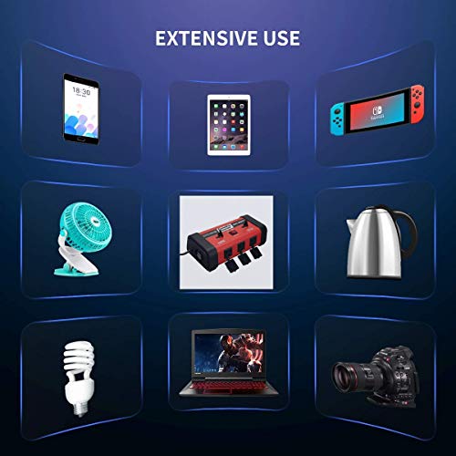 Supcool 200W Car Power Inverter DC 12V to 110V AC with 2 USB Car Charger Adapter