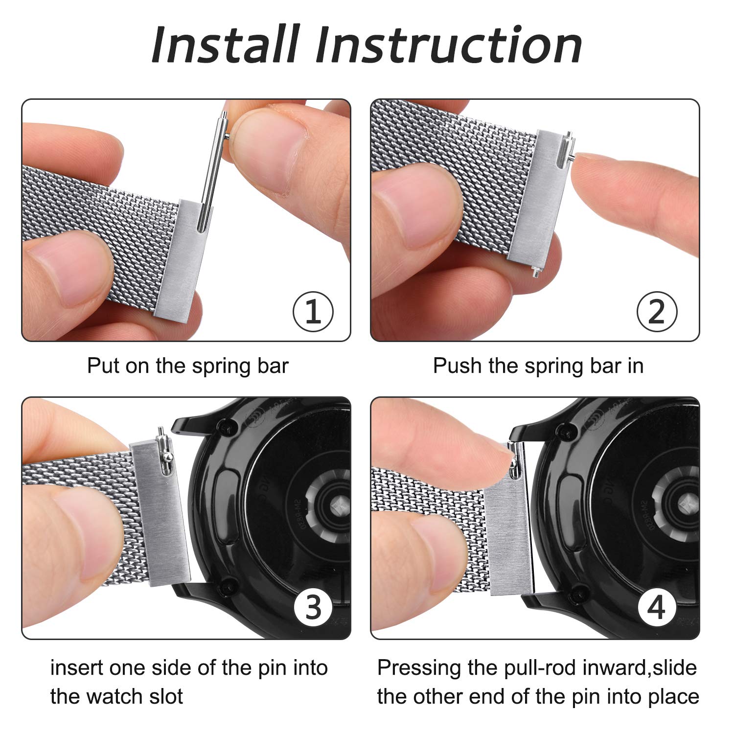 YILED Watch Bands 20mm 22mm Quick Release Watch Strap, Stainless Steel Mesh Replacement Strap for Women Men