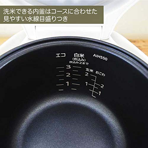 TIGER Microcomputer rice cooker 3GO (450g) Cooked mini rice cooker JAI-R551-W (White)