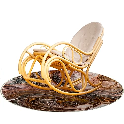 Round Chair Mat for Hard Floors Marble Floor Protector Mats Abstract Luxury Art Desk Chair Mats for Home Office Floor Carpets 4 FT