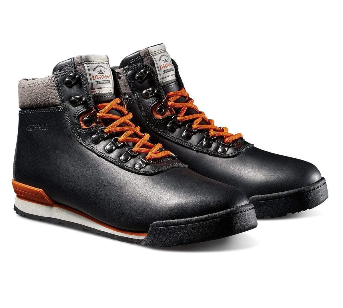 RIDGEMONT Heritage Mens Leather Walking and Hiking Boots Black/Orange US 13