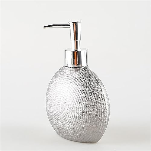 Soap Dispenser Shell Shape Soap Dispenser for Bathroom Sink, Ceramic Soap Pump, Silver Soap Bottle for Shampoo Lotion Dish Soap (350 Ml/11.83 Oz) Soap Pump Bottles
