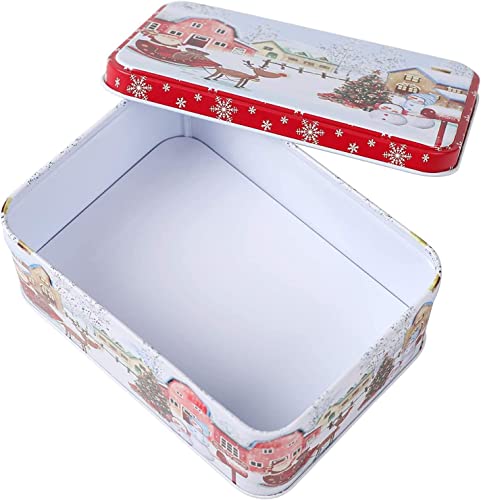 YWKXM Christmas Cookie Tins Cookie Jars Food Storage - Decorative Cookie Gift Tins, Extra Thick Metal (2)
