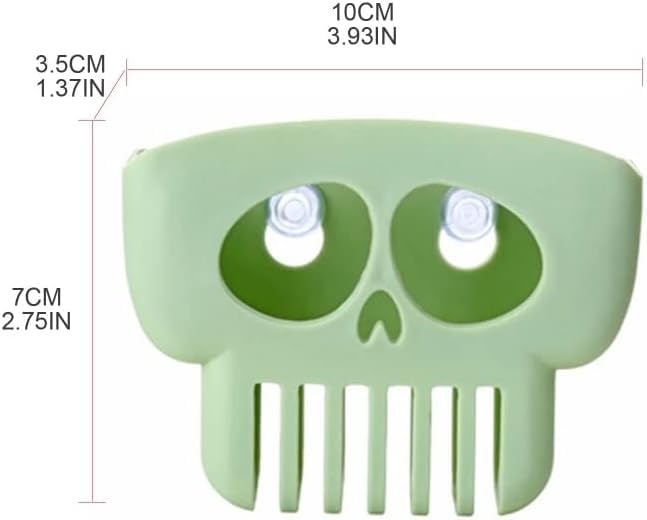 Skull Shape Sponge Holder Drain Rack for Kitchen Sink Suction Cup Plastic Brush Caddy Storage Box Shelf Liquid Creative Drainer (Gray)
