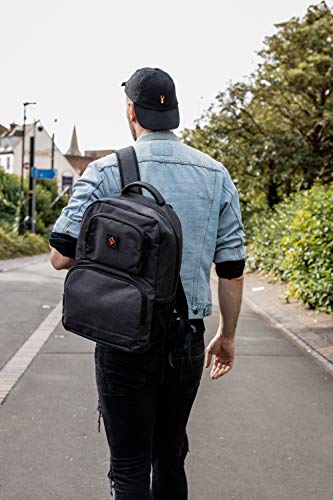 ZAZZY Backpack with Lock Carbon Fiber Backpack with Combination Lock Travel Backpack for Men & Women Black