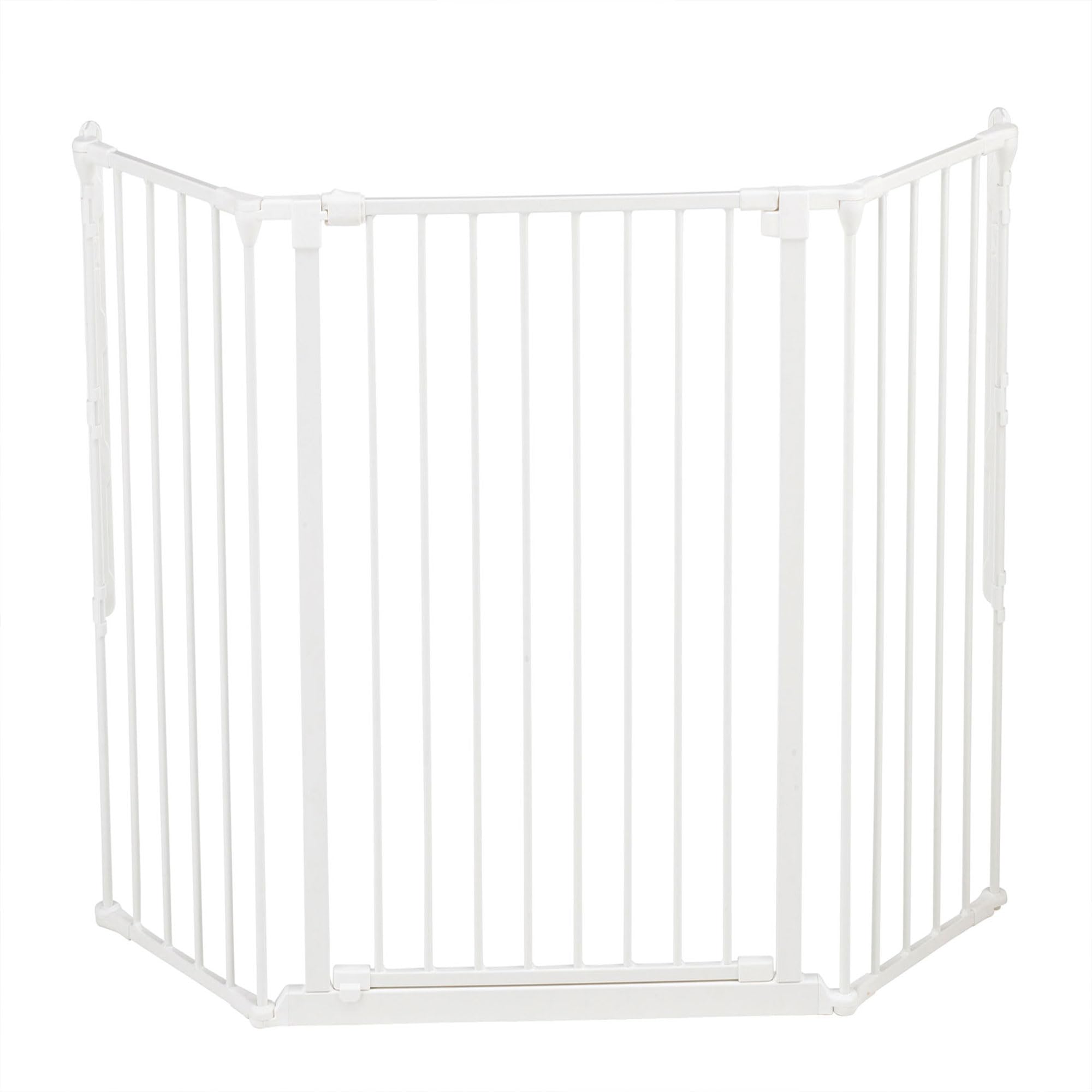 Scandinavian Pet Design Large Metal Pet Gate, 87.8" W x 41.0" H, Adjustable Wall-Mounted Tall Pet Gate, White