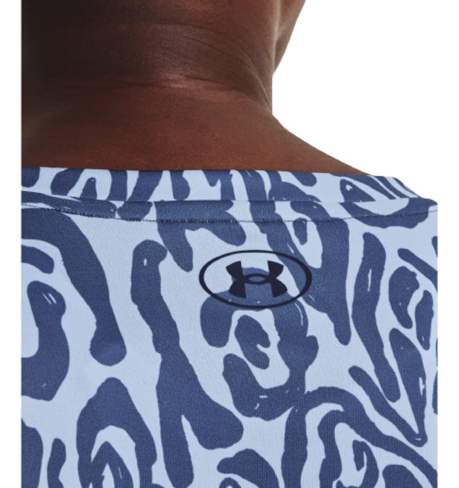 Under Armour Plus Womens UA Velocity Print Short Sleeve Shirt (3XL, Isotope Blue/Mineral Blue - 438)
