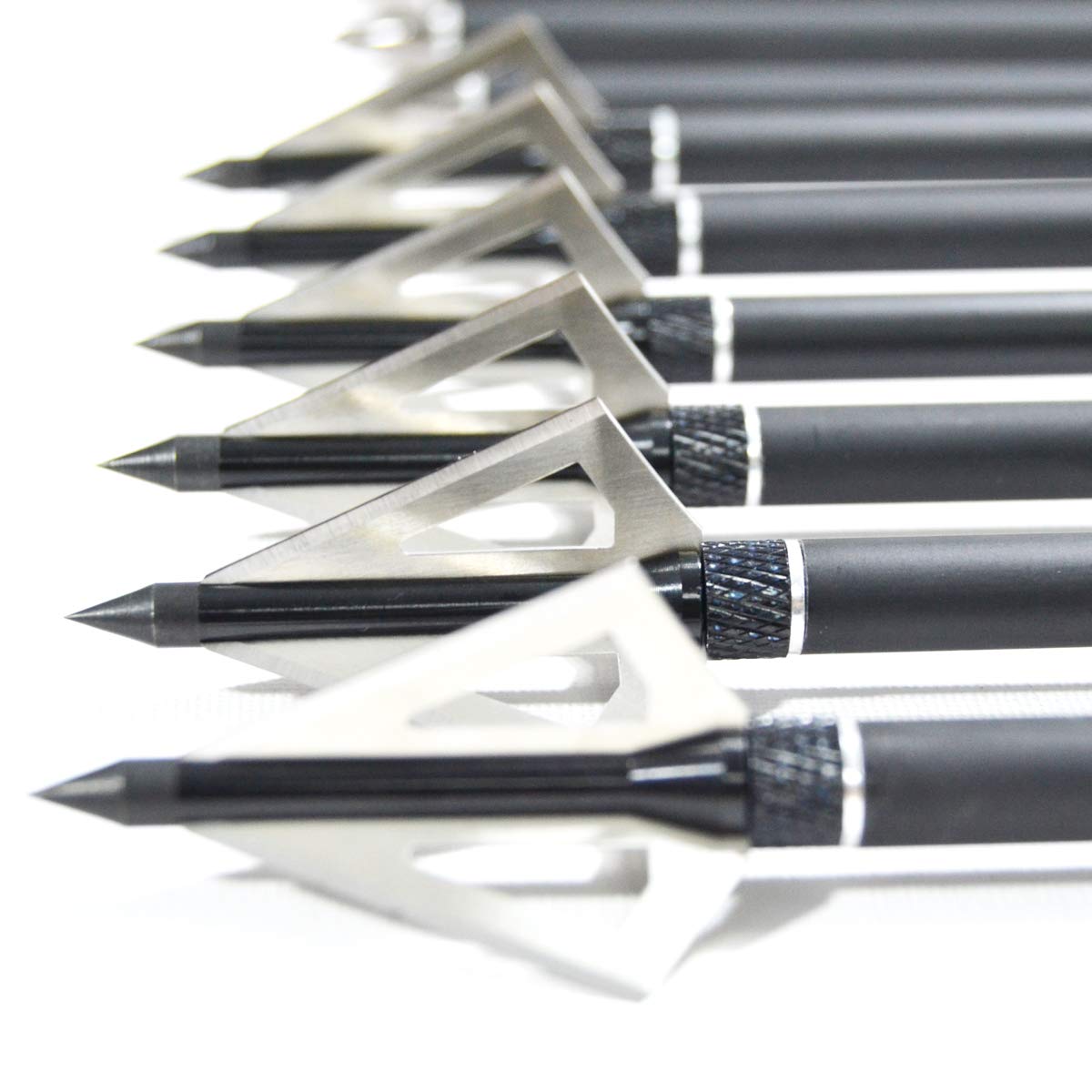 VNAKER 20 Inch Carbon Crossbow Bolts 12 Pack and Hunting Broadheads 12 Pack, Carbon Crossbow Arrows for Hunting and Outdoor Practice(Black)