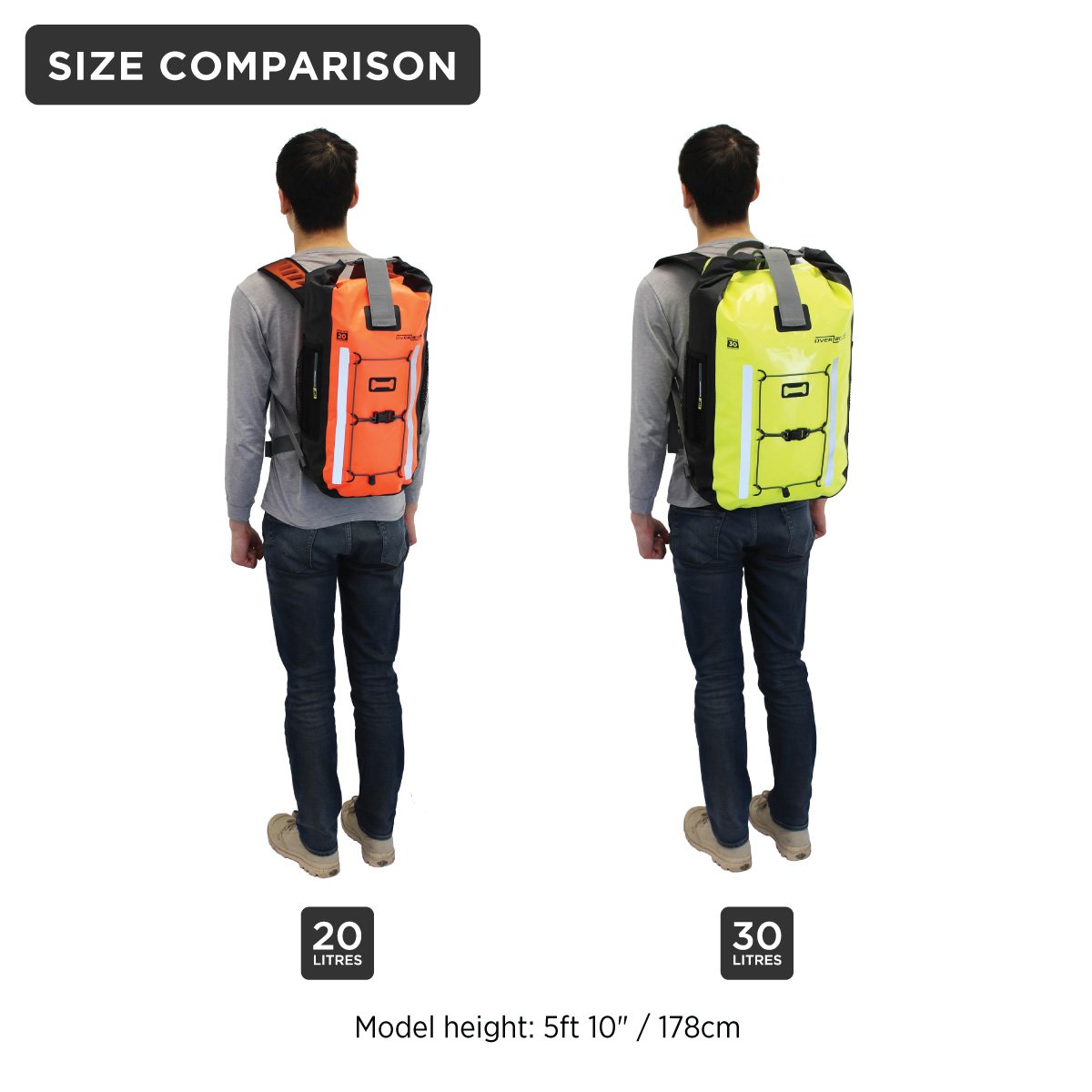 OverBoard Waterproof Pro-Vis Backpack, Orange, 20-Liter