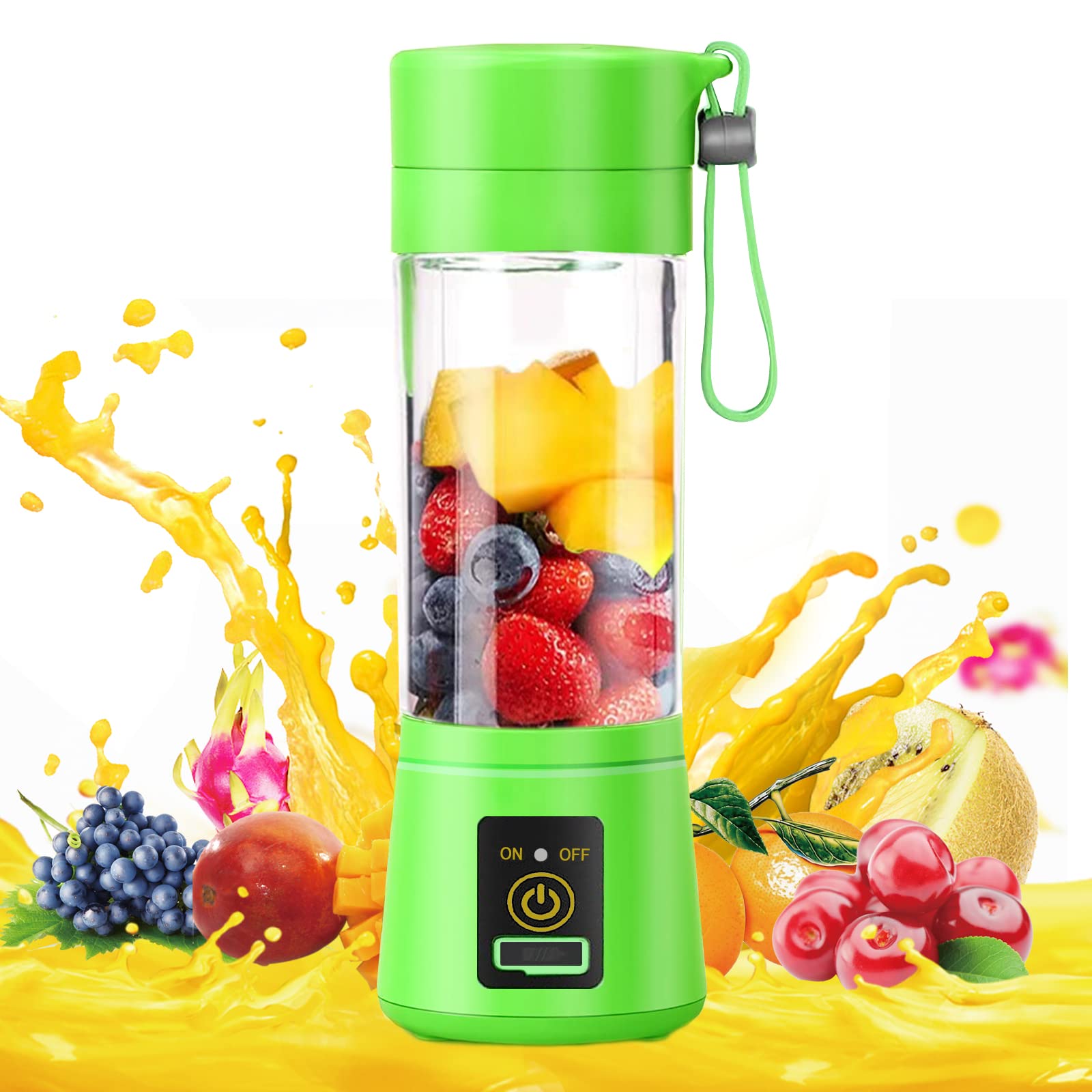 Thaivee Portable Blenders,Personal Size Blender Smoothies and Shakes, USB Rchargeable Juicer Cup with Six Blades in 3D, Handheld Blender Sports,Travel and Home(Green)