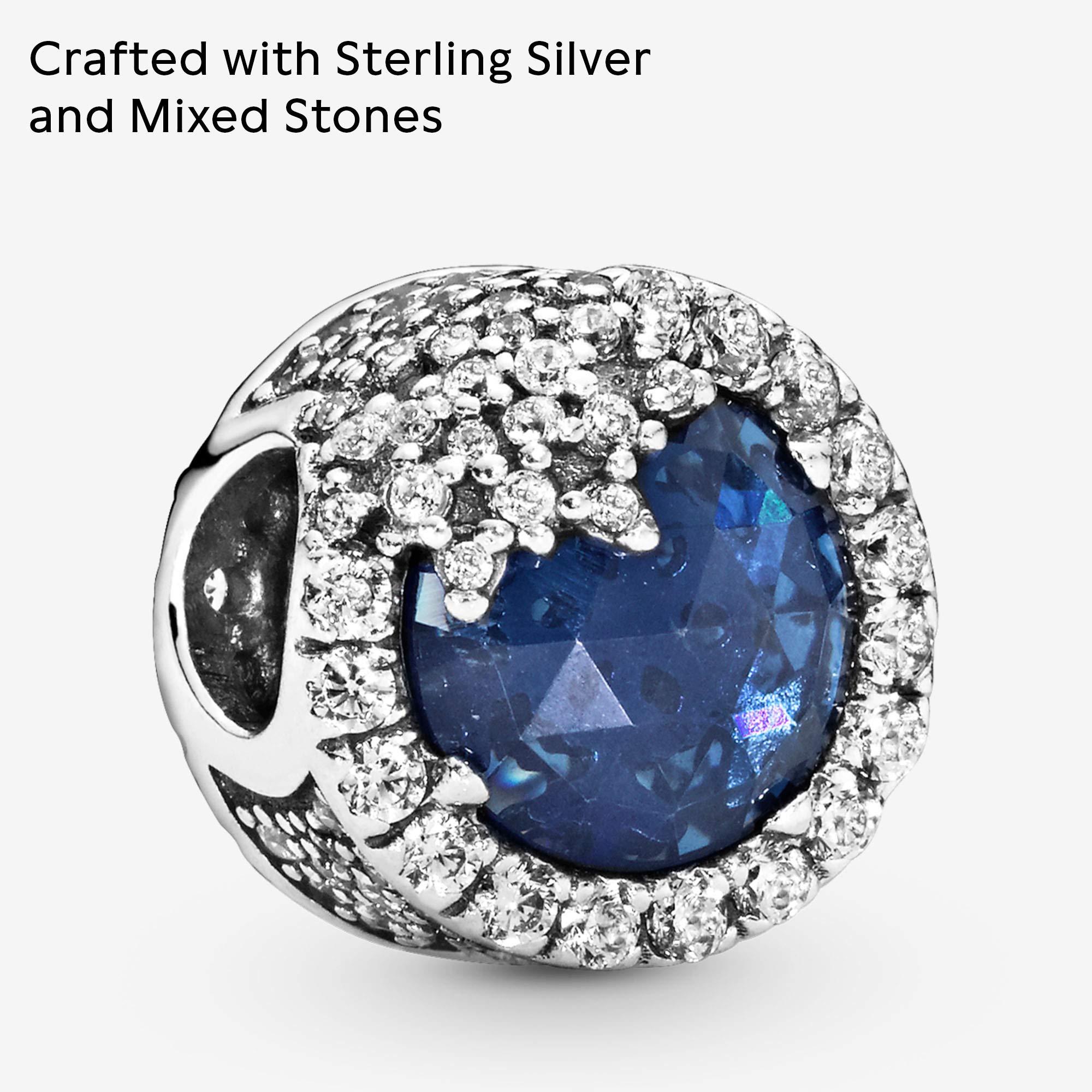 Pandora Jewelry Blue Dazzling Snowflake Crystal and Cubic Zirconia Charm in Sterling Silver