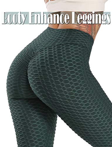 SEASUM Women's High Waist Yoga Pants Tummy Control Slimming Booty Leggings Workout Running Butt Lift Tights M