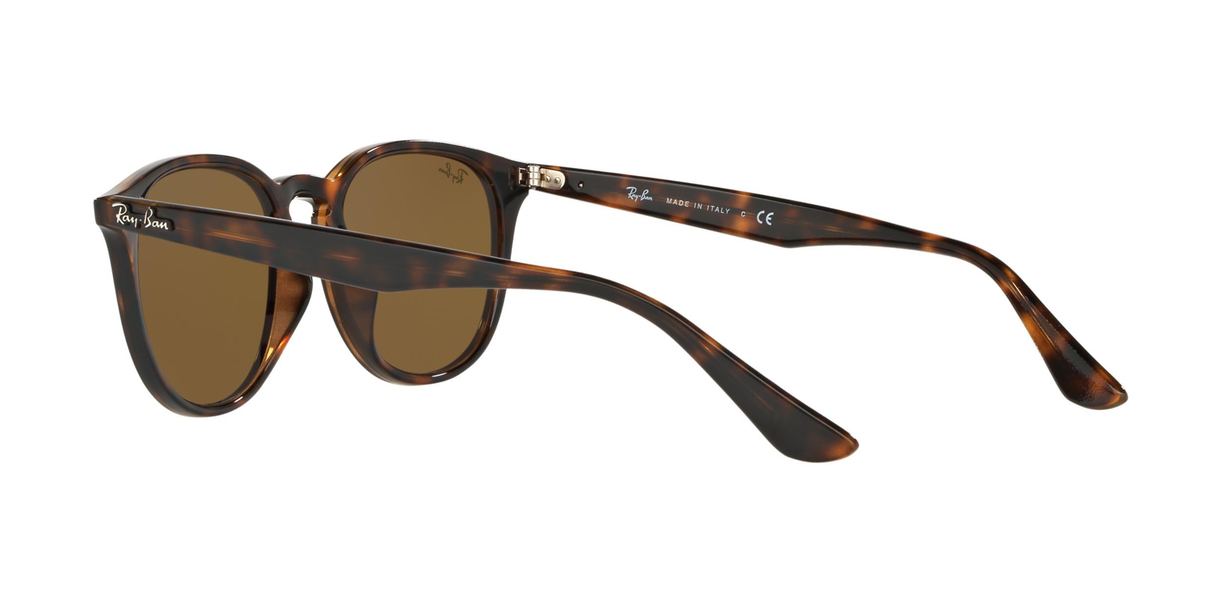 Ray-Ban RB4259F Low Bridge Fit Round Sunglasses, Light Havana/Dark Brown, 53 mm