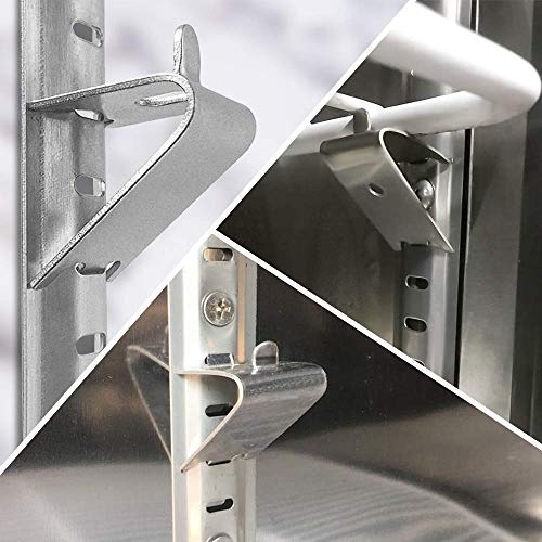 PiPaFOX 20158 Freezer Shelf Clips 12 Pack Stainless Steel Square Support Clip Freezer Cooler Shelf for Refrigerator
