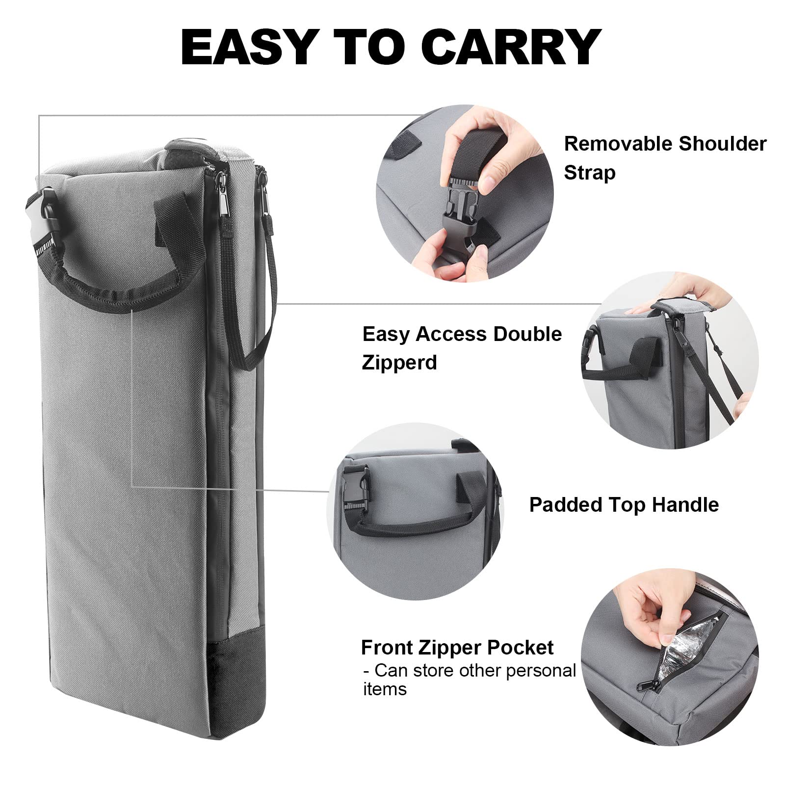 Wessleco Golf Cooler Bag, Golf Cart Cooler Bag, 6 Pack Golf Beer Cooler Sleeve for Adjustable Shoulder Strap (Grey&Black)