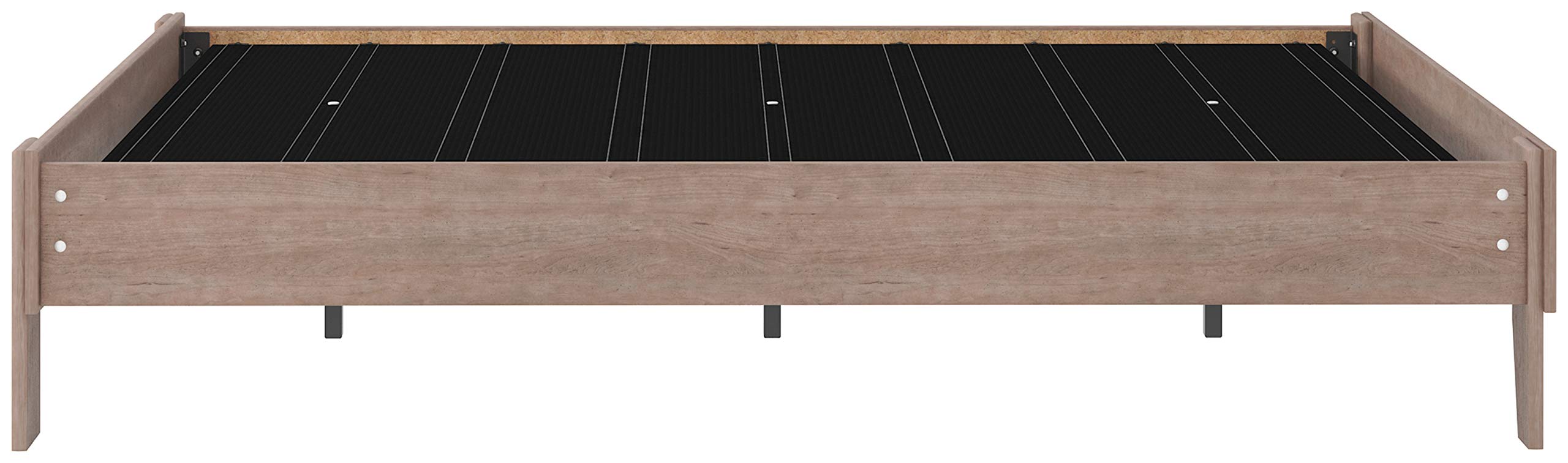 Signature Design by Ashley Flannia Modern Platform Bed, Full, Grayish Brown