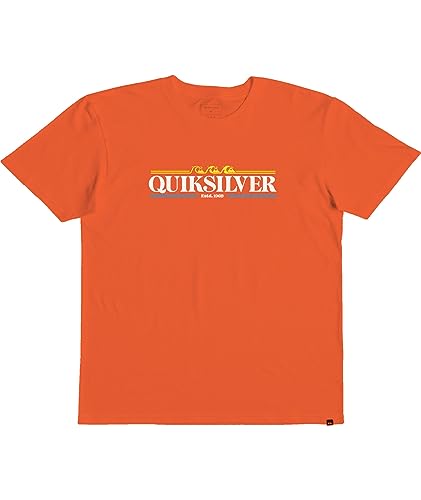 Quiksilver Boy's Gradient Line Tee Shirt, RED Orange Heather 233