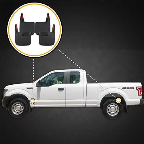 Red Hound Auto Premium Heavy Duty Molded 2015-2020 Compatible with Ford F-150 Mud Flaps Guards Splash Front Rear 4pc Set (with OEM Fender Flares/Trim)